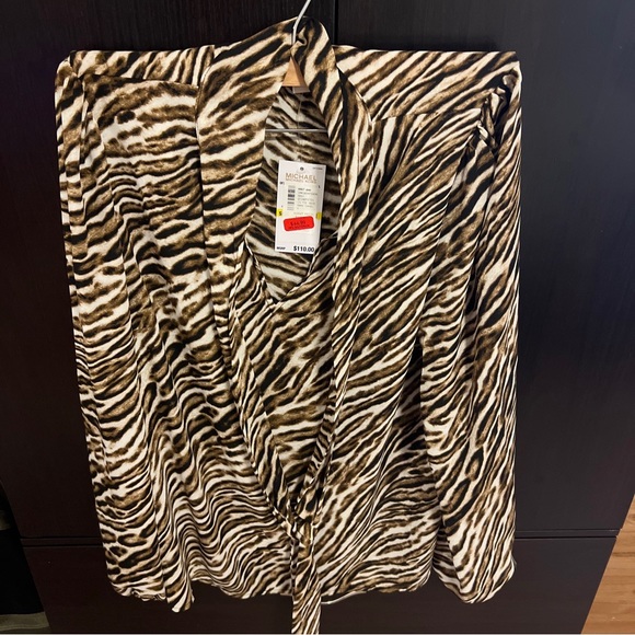 MICHAEL Michael Kors | Tops | Michael Kors Womens Leopard Print Top ...